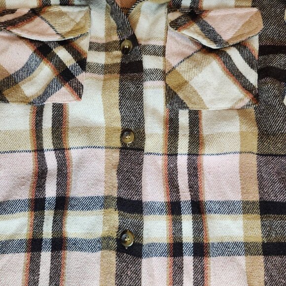 SHEIN | Jackets & Coats | Chic Girls Brown And Creme Plaid Size 7y 34 Sleeve Shirt Dress By ...